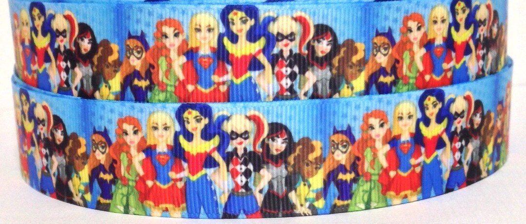 Super Hero Girls 1" Grosgrain Ribbon-super Heroes Ribbon-super Heroes ...