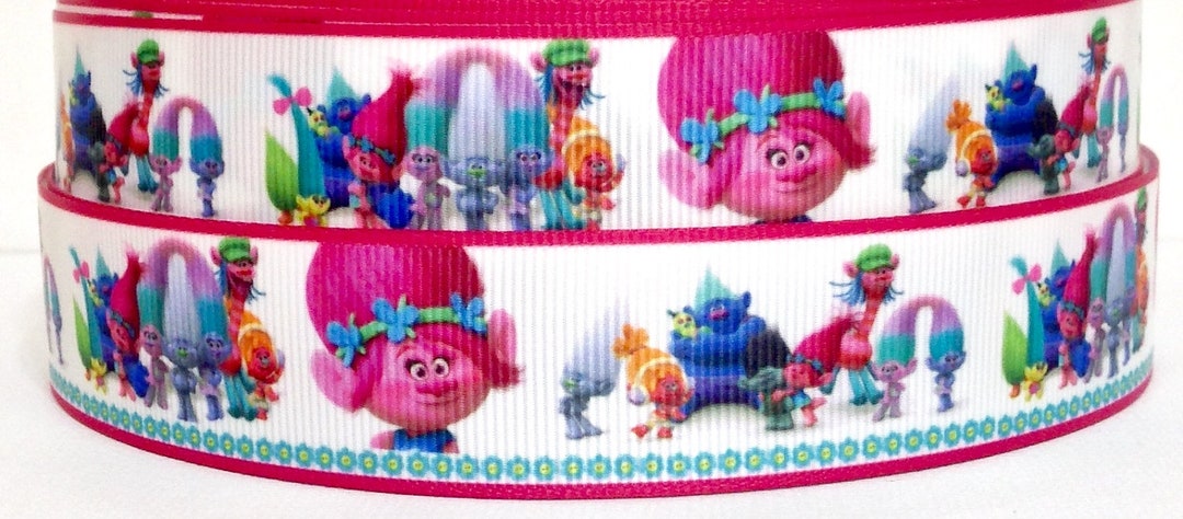 Trolls 1" Grosgrain Ribbon - Ribbon by the Yard - DIY Hair Bow Supplies ...