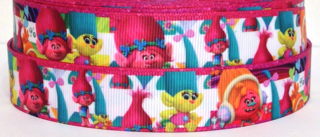 Trolls 1" Grosgrain Ribbon-trolls Ribbon-poppy-ribbon by the Yard-diy ...