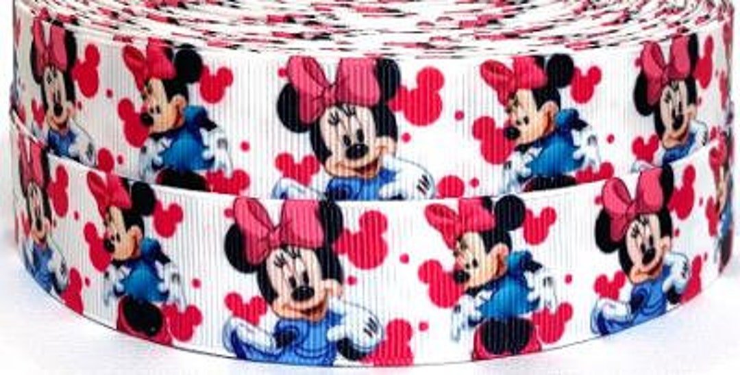 Minnie 1 Grosgrain Ribbon Minnie Mouse Ribbon Minnie Ribbon by the Yard ...
