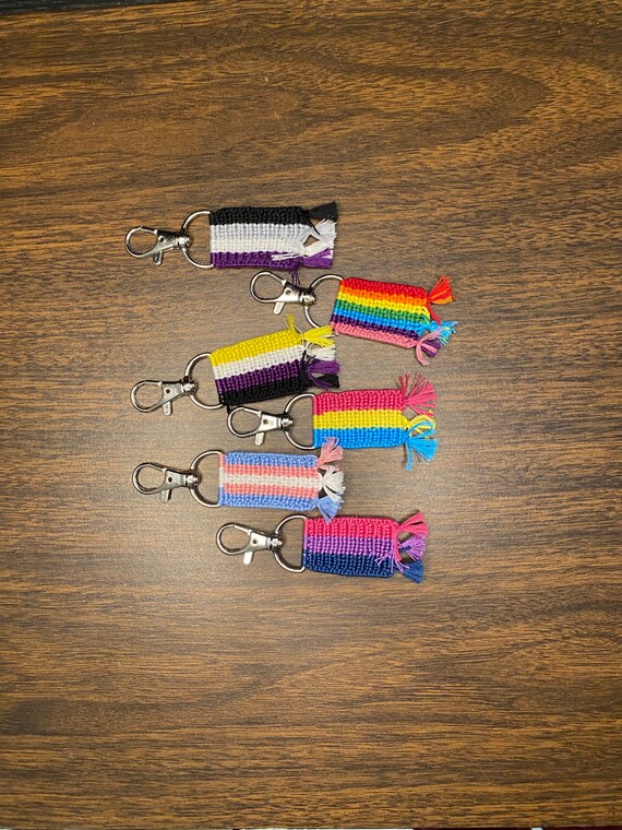 Pride Flag Keychain Mini Pride Flags LGBTQ Keychain | Etsy