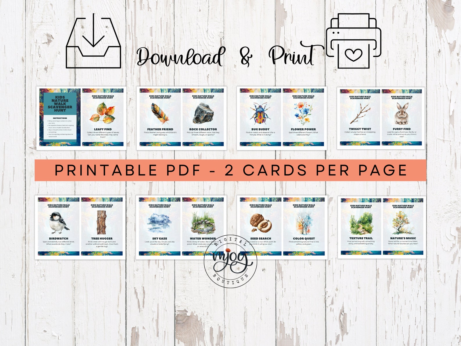 Kids Scavenger Hunt Activity Cards Canva Template, Instant Download and ...