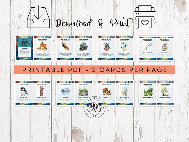 Kids Scavenger Hunt Activity Cards Canva Template, Instant Download and ...