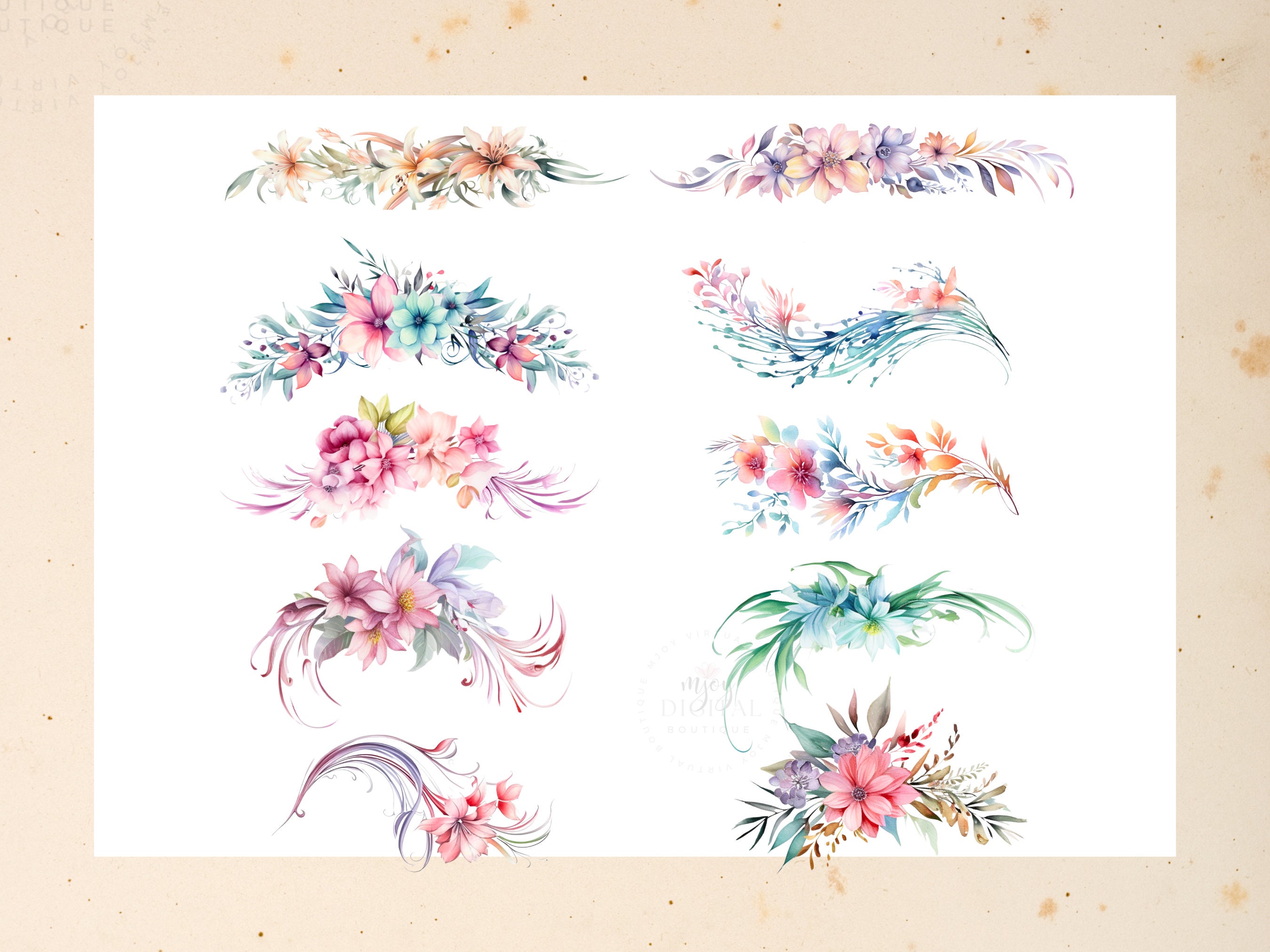 Ethereal Enchantments Wildflower Corners and Borders Bridal - Etsy