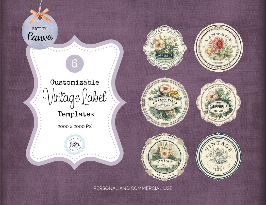 Vintage Label Logo Customizable Template, Edit in Canva - Etsy