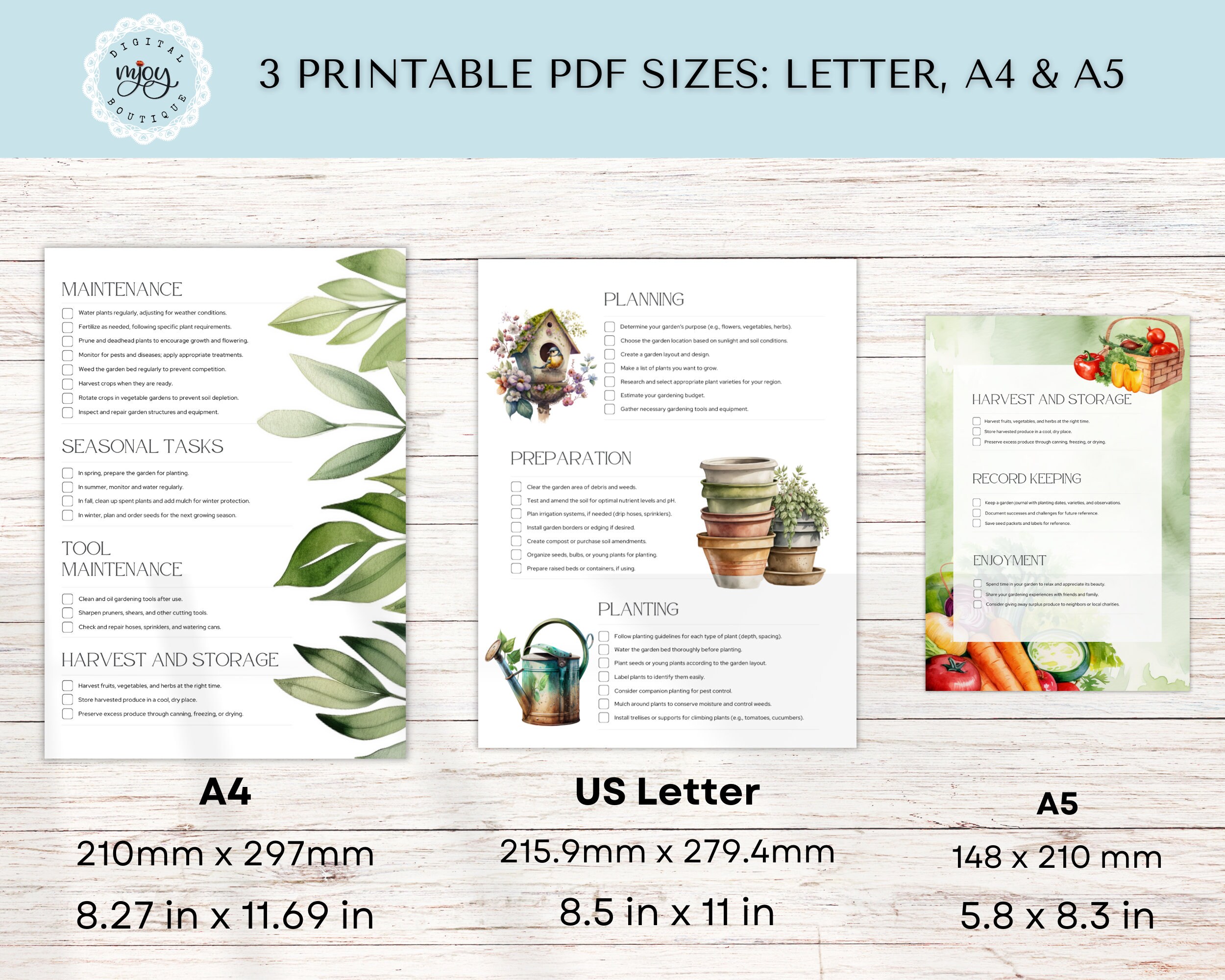 Ultimate Essential Gardening Checklist Bundle Printable Pdfs in 3 Sizes ...