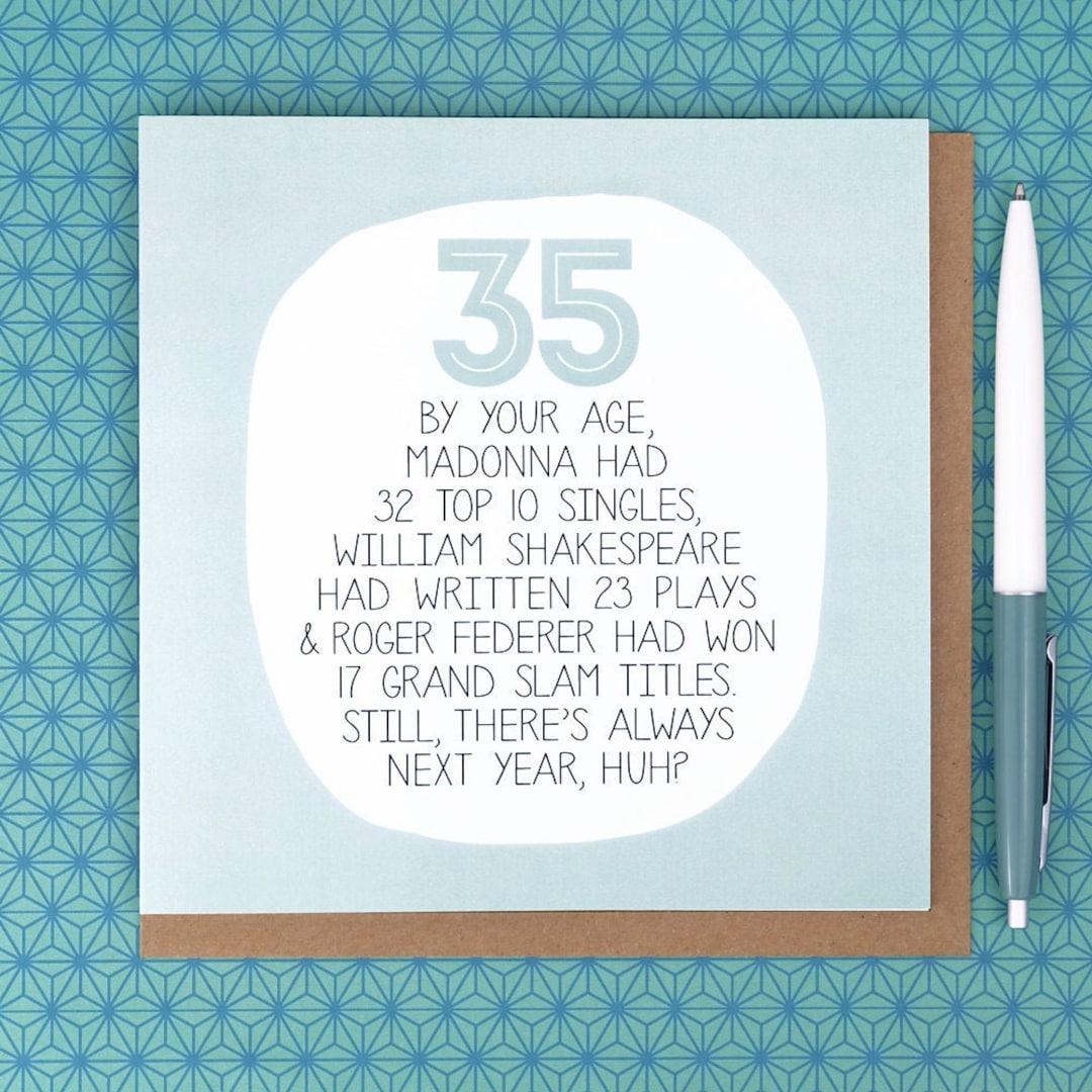 Funny 35th Birthday Card - Etsy UK
