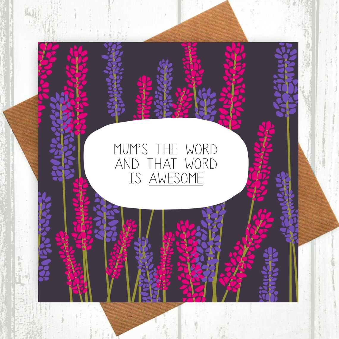 Mum's the Word Card - Etsy