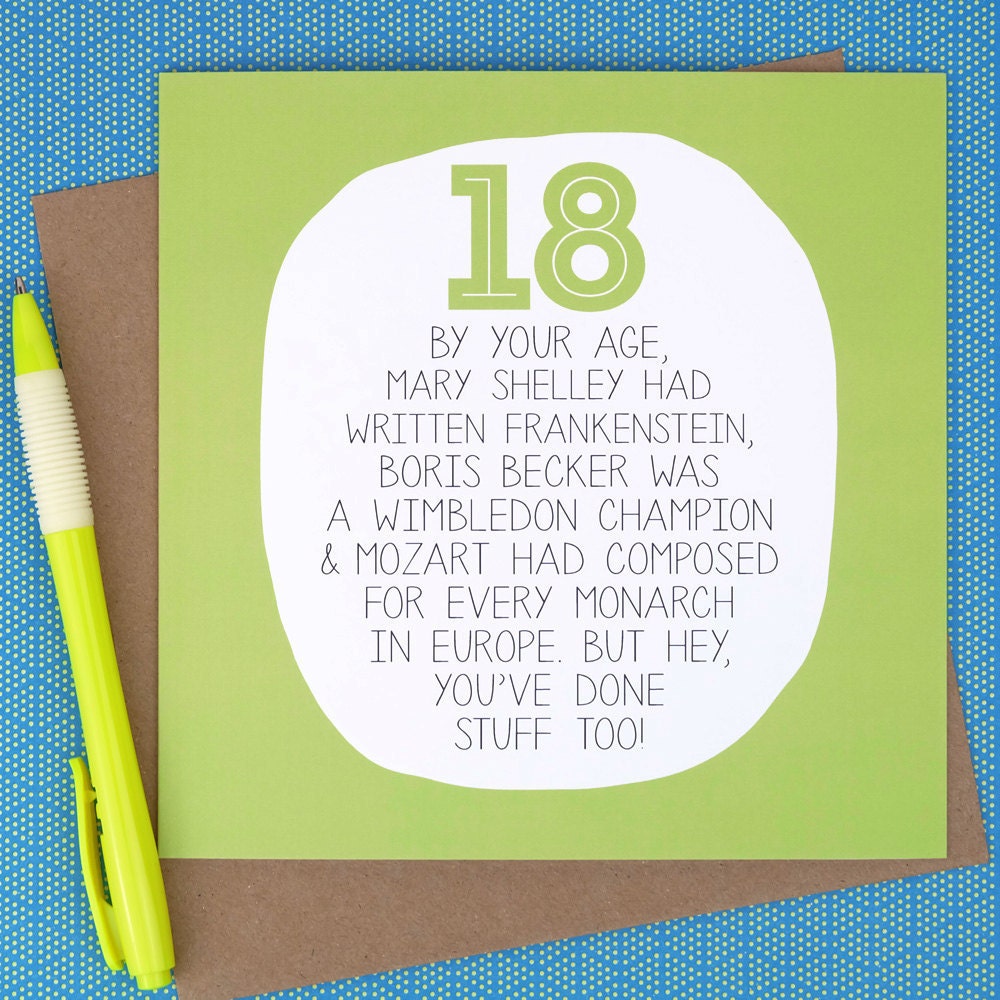 18e verjaardag Card grappig grappige verjaardagskaarten | Etsy