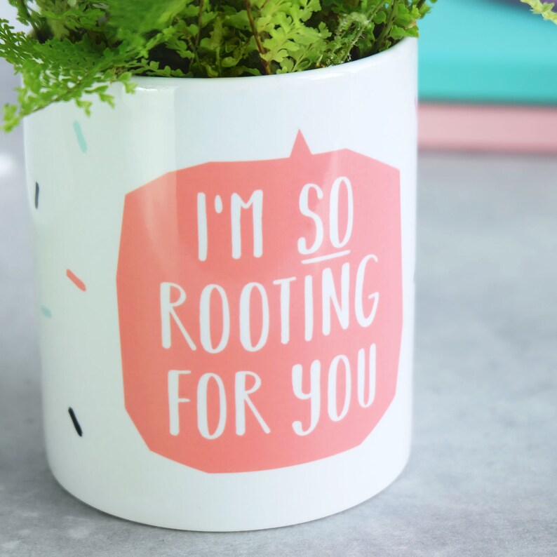 I'm so Rooting for You Indoor Plant Pot - Etsy