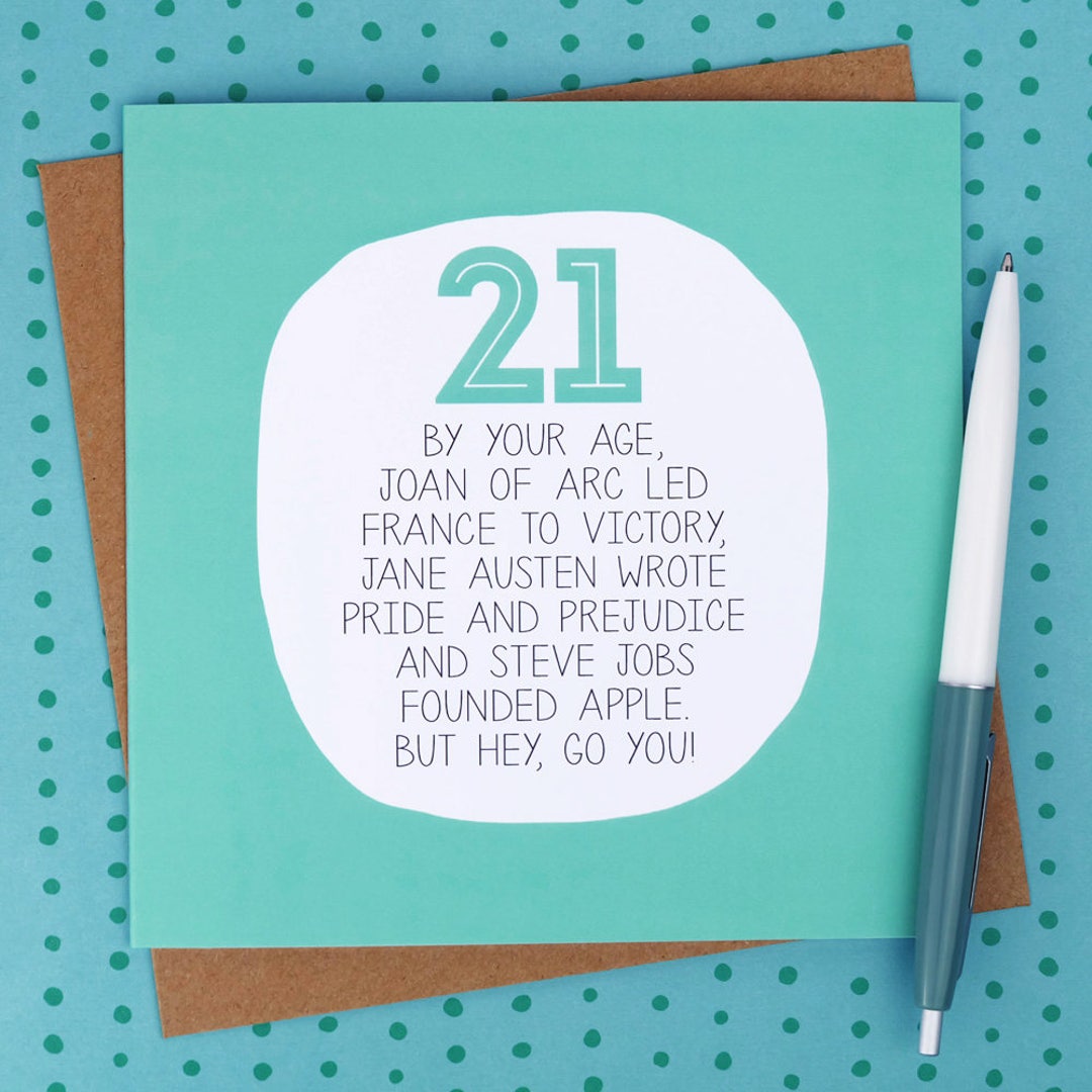 Funny 21st Birthday Card - Etsy
