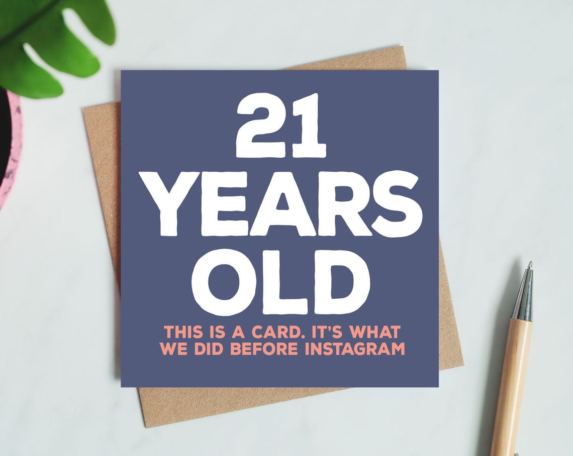 21 Years Old Birthday Card | Etsy UK