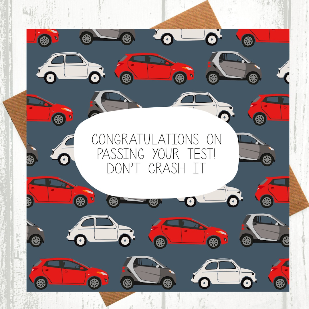 Funny Driving Test Card - Don't Crash It - Etsy