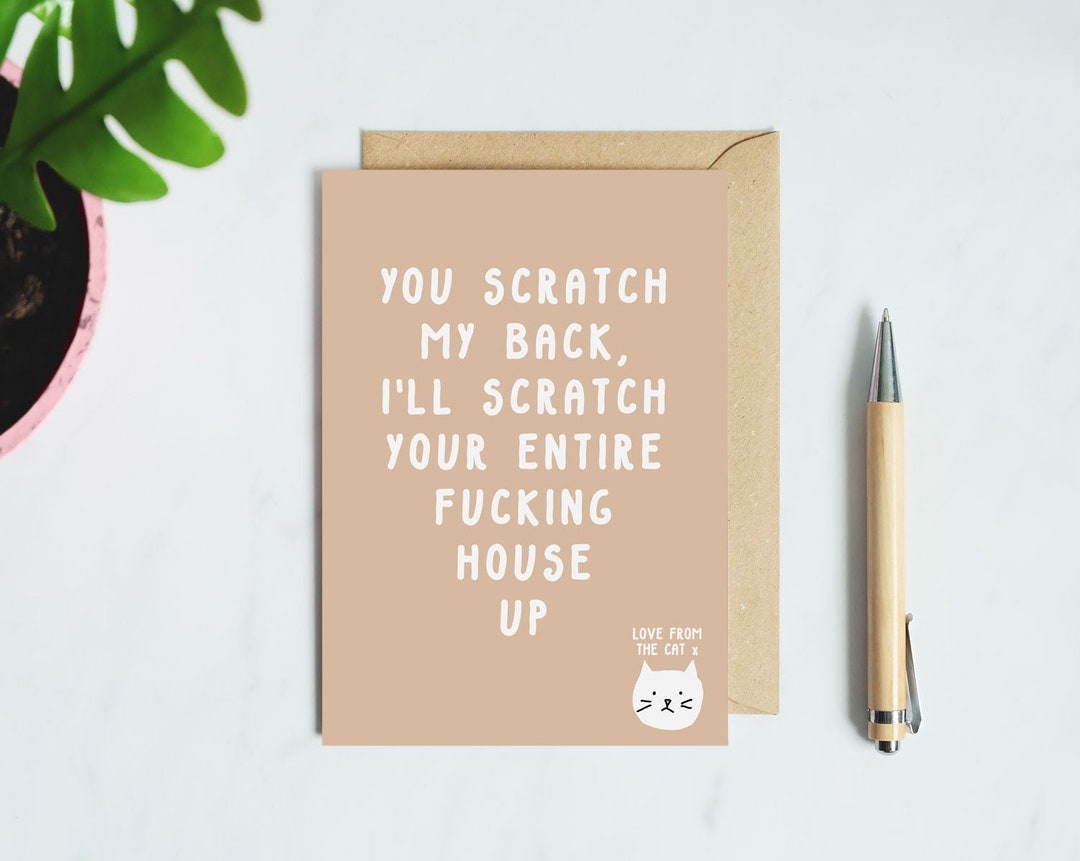 You Scratch My Back Card From the Cat - Etsy