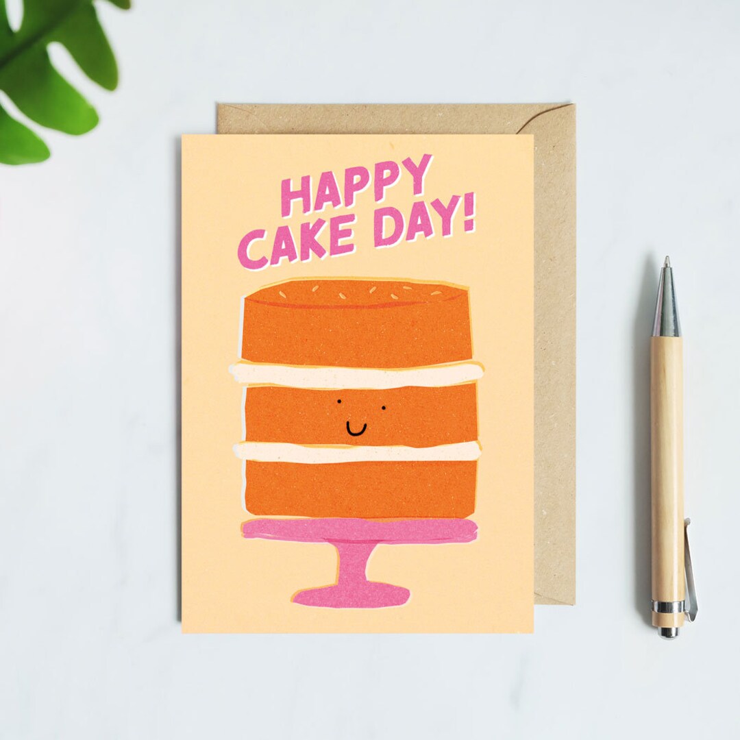 Happy Cake Day Birthday Card - Etsy