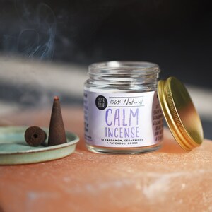 Calm Incense Jar of Incense Cones - Plant Based, Vegan - Etsy