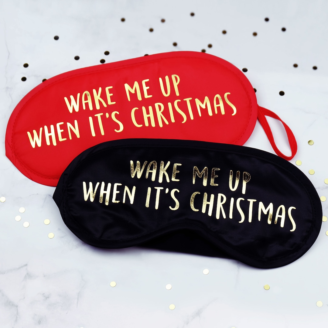 Wake Me up When It's Christmas Gold Foil Eye Mask - Etsy