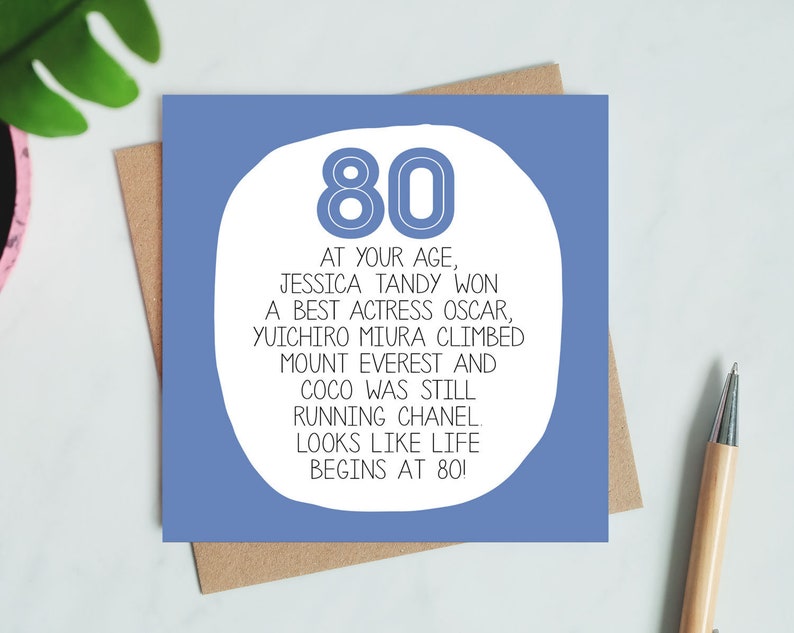 Funny 80th Birthday Card - Etsy