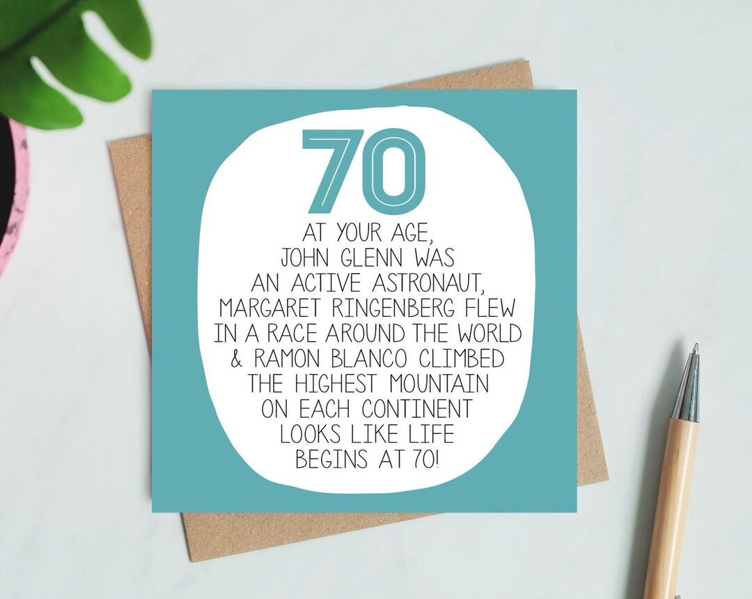 Funny 70th Birthday Card - Etsy UK