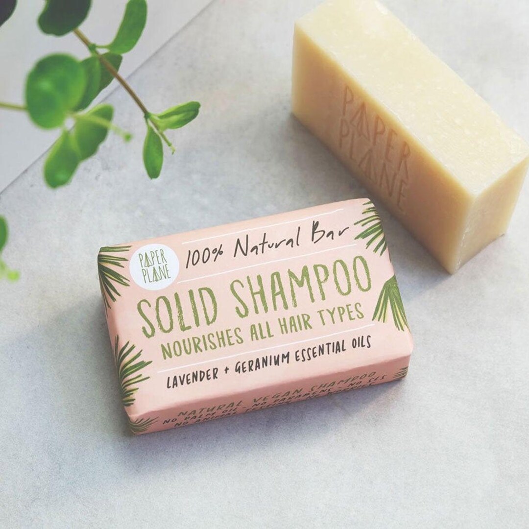 100% Natural Vegan Solid Shampoo Bar Soap Lavender & Geranium Eco ...