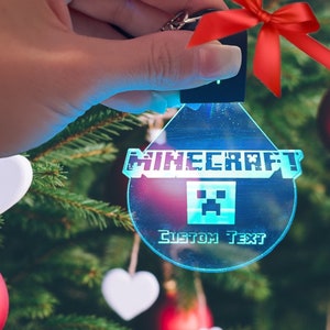 Minecraft Acrylic LED Light up Personalized Gamer Kids Christmas ...