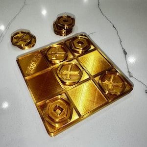 Roblox Themed Tic-tac-toe Game - 3D Printed Gold Board and Robux Shaped ...