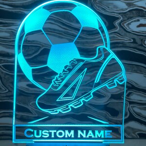 Soccer RGB Light up Plaque Acrylic Sign With Player Customization ...