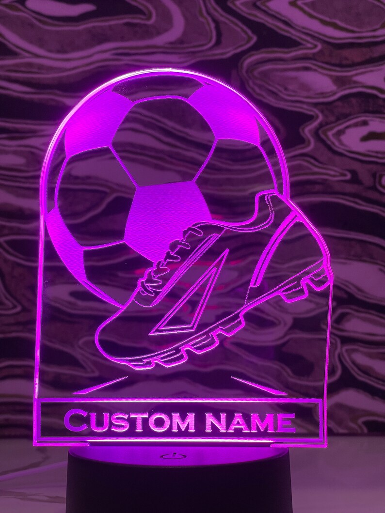 Soccer RGB Light up Plaque Acrylic Sign With Player - Etsy