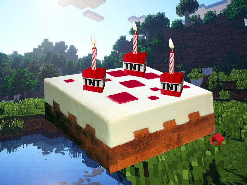 BOOM! Mine - TNT Candle Holder- Craft –gamer Cake Topper – Kids ...