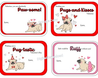 Dog Valentine's Day Cards Instant Download DIY Printable - Etsy