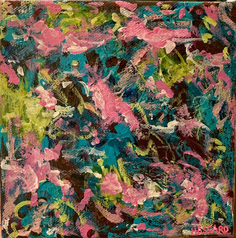 Hand-painted Abstract Art, "untamed", 6x6", Painting on Canvas Original ...