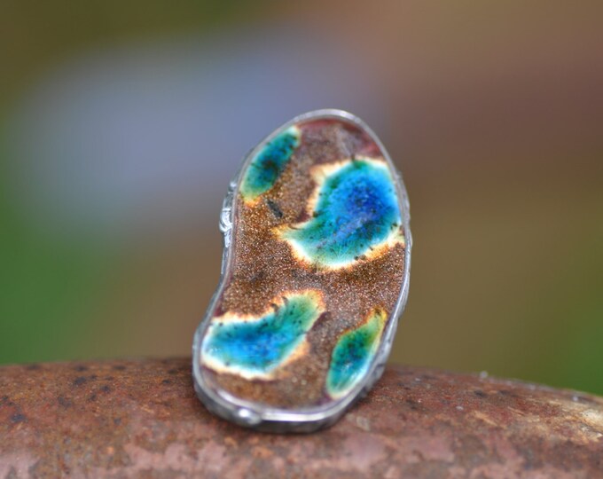 Ceramic Ring Big Art Ring Unique Design One of a Kind Statement Ring ...