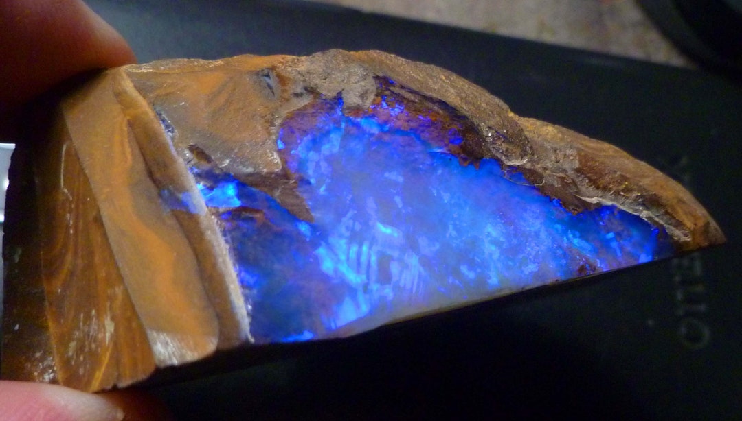 Blue Fire Boulder Opal Specimen: Australian Queensland Gemstone - Etsy