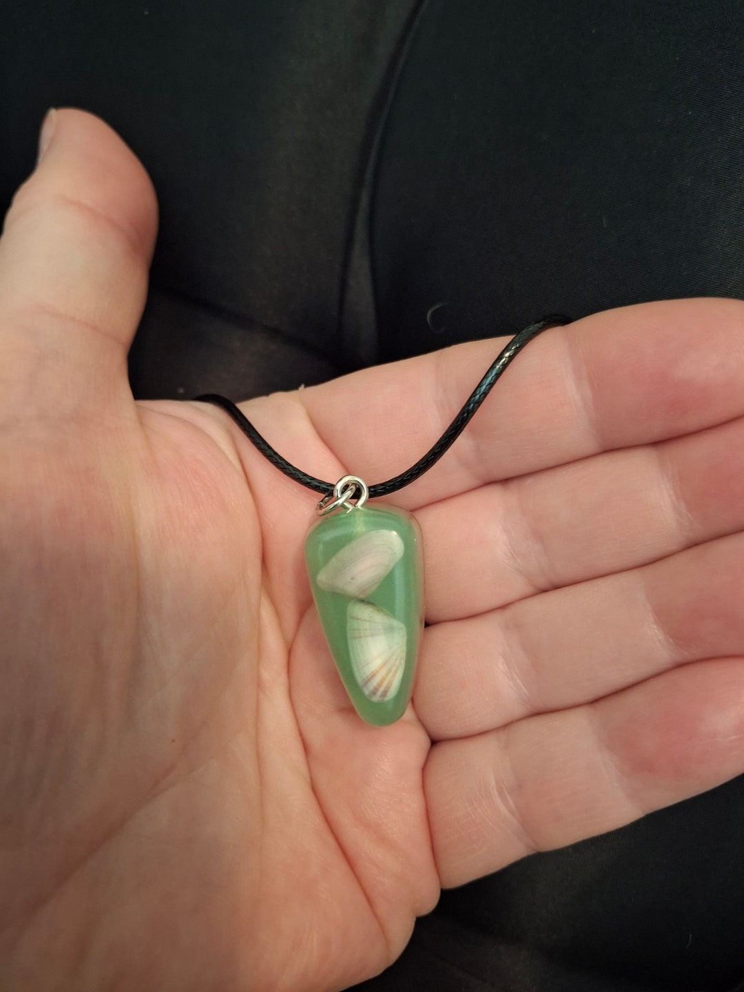 Coquina Shell in Resin Pendant With Necklace - Etsy