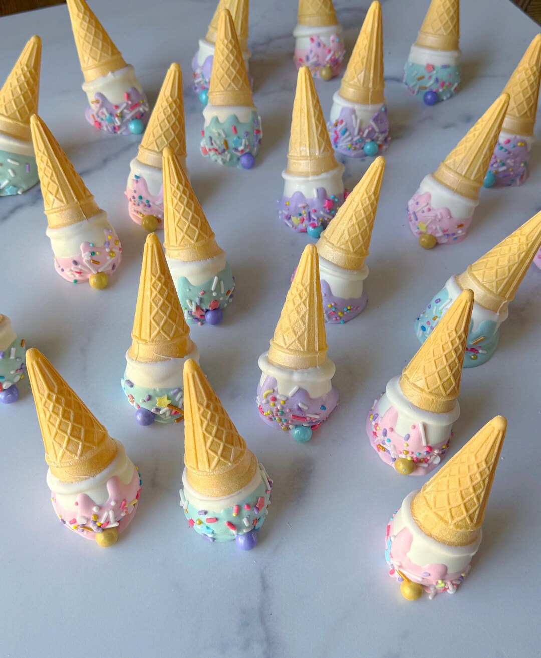 Melted Ice Cream Cone Cake Pops - Pastel Party Treats - Etsy