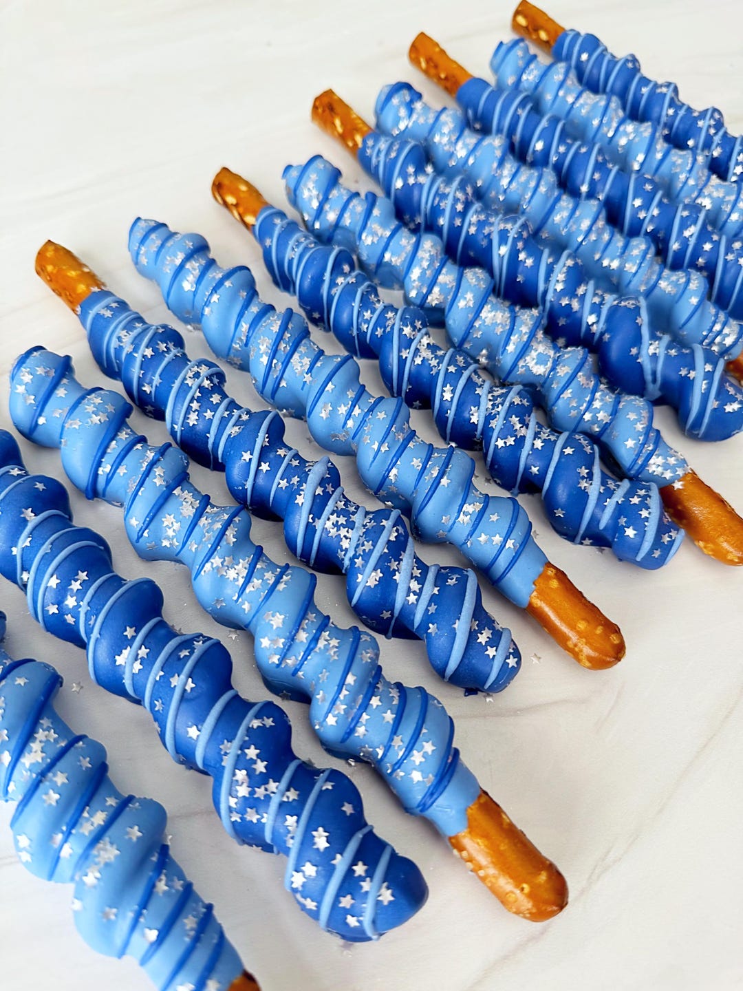 Stars Caramel Pretzel Rods 12 Gourmet Twist Pretzel Rods - Etsy