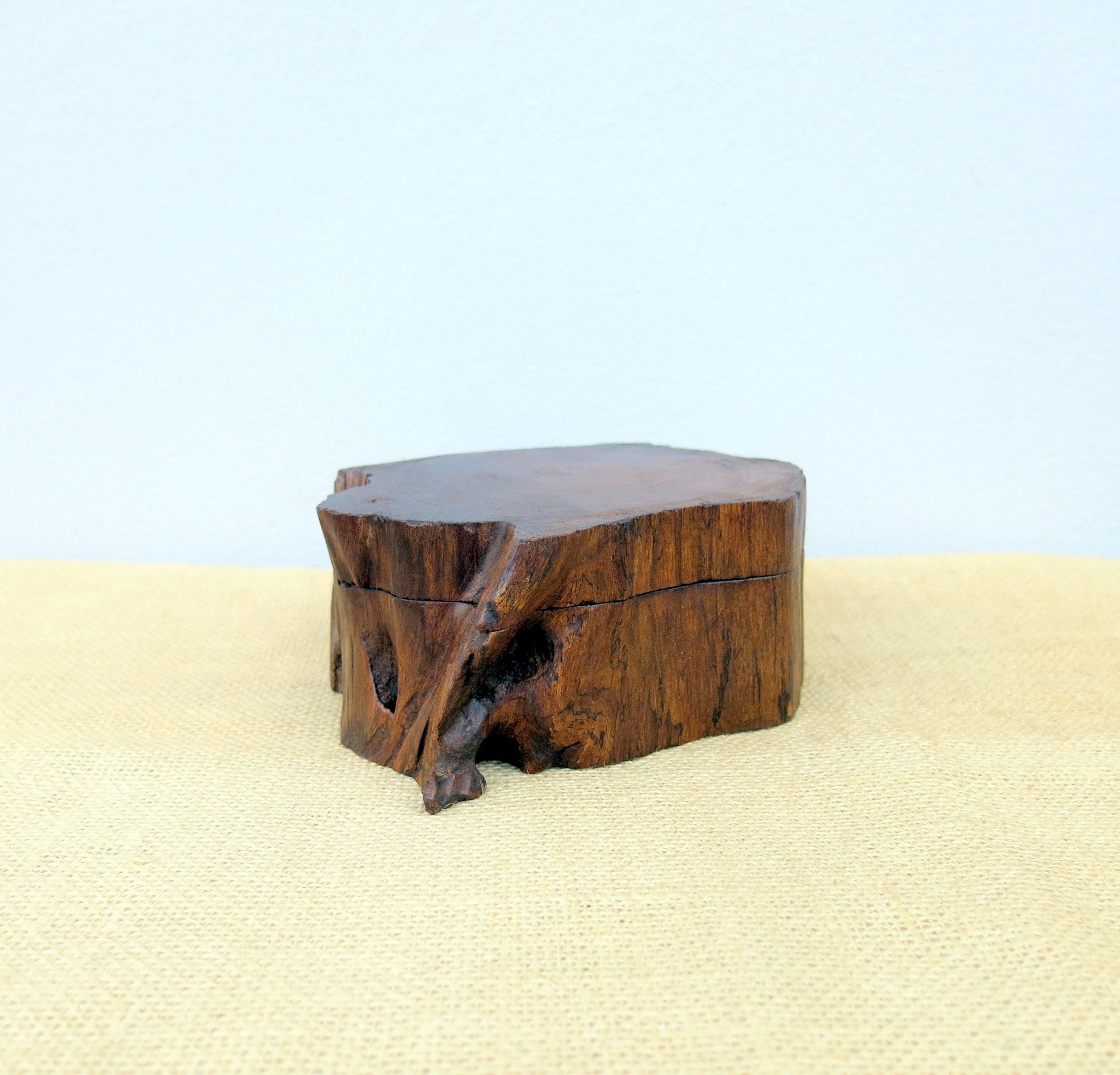 Wooden Box With Lid, Unique Box, Log Box, Burl Wood, Jewelry Box, Ring ...