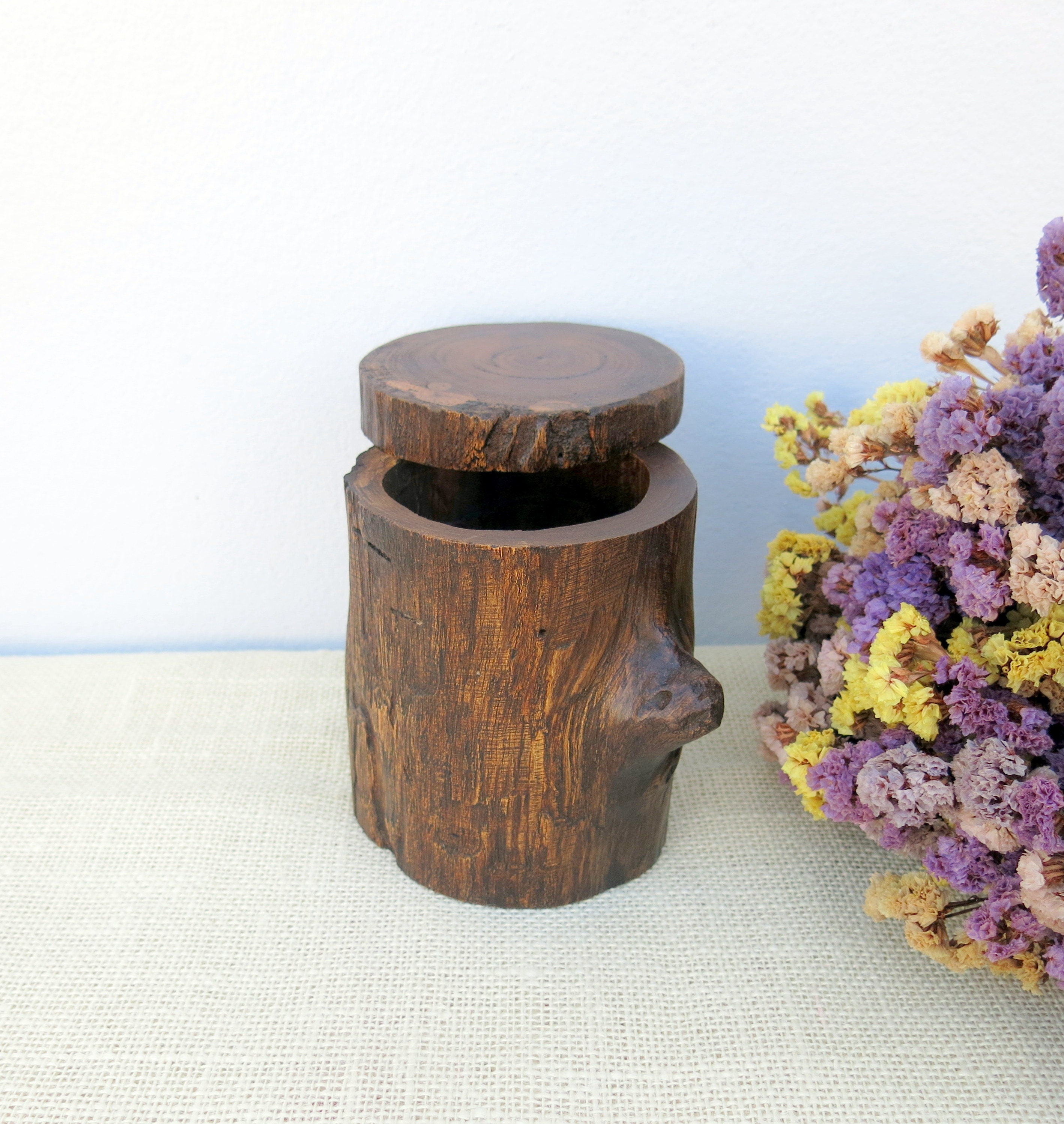 Wooden Box With Lid, Unique Box, Rare Box, Log Box, Burl Wood, Jewelry ...