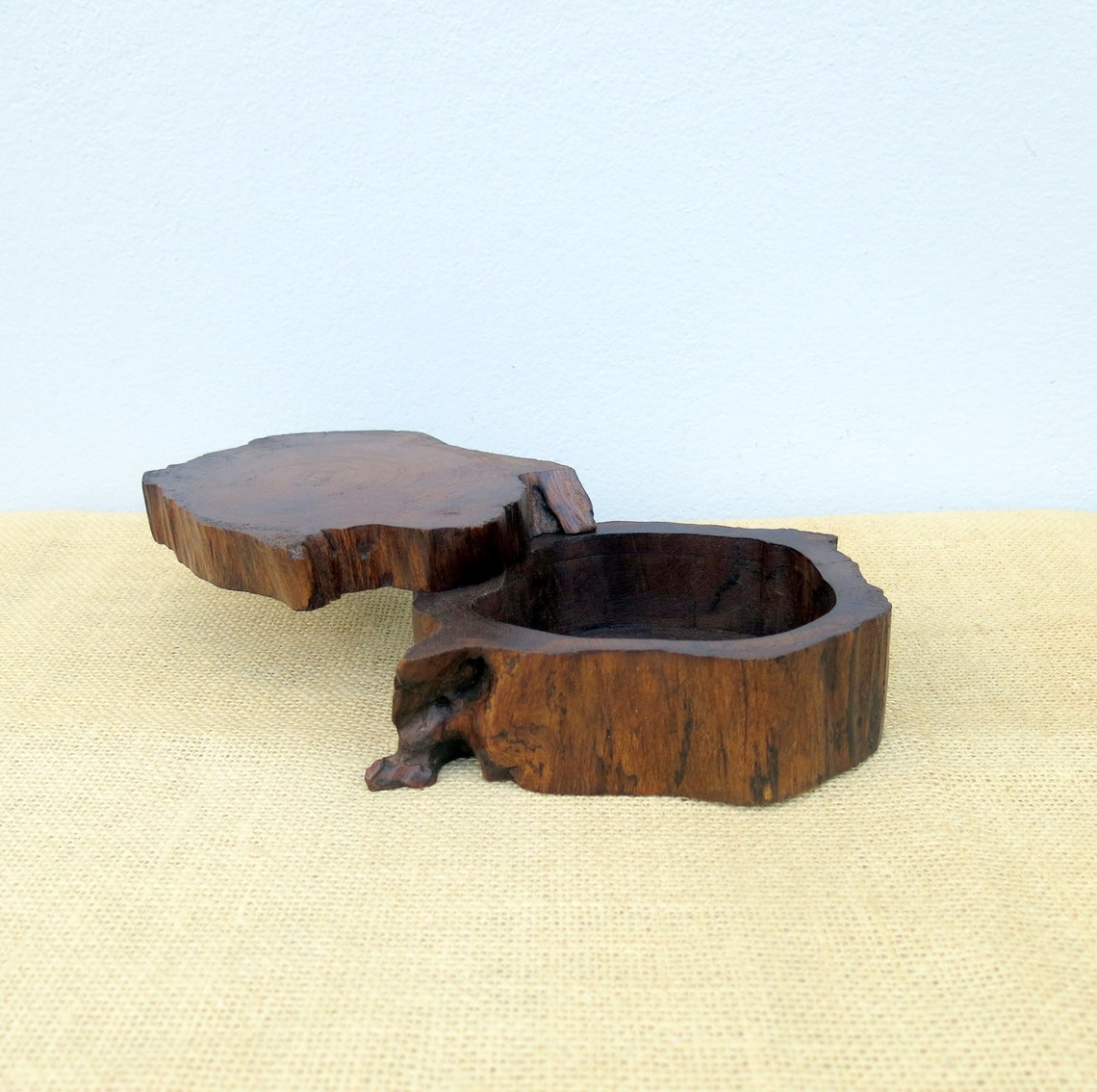Wooden Box With Lid Unique Box Log Box Burl Wood Jewelry - Etsy
