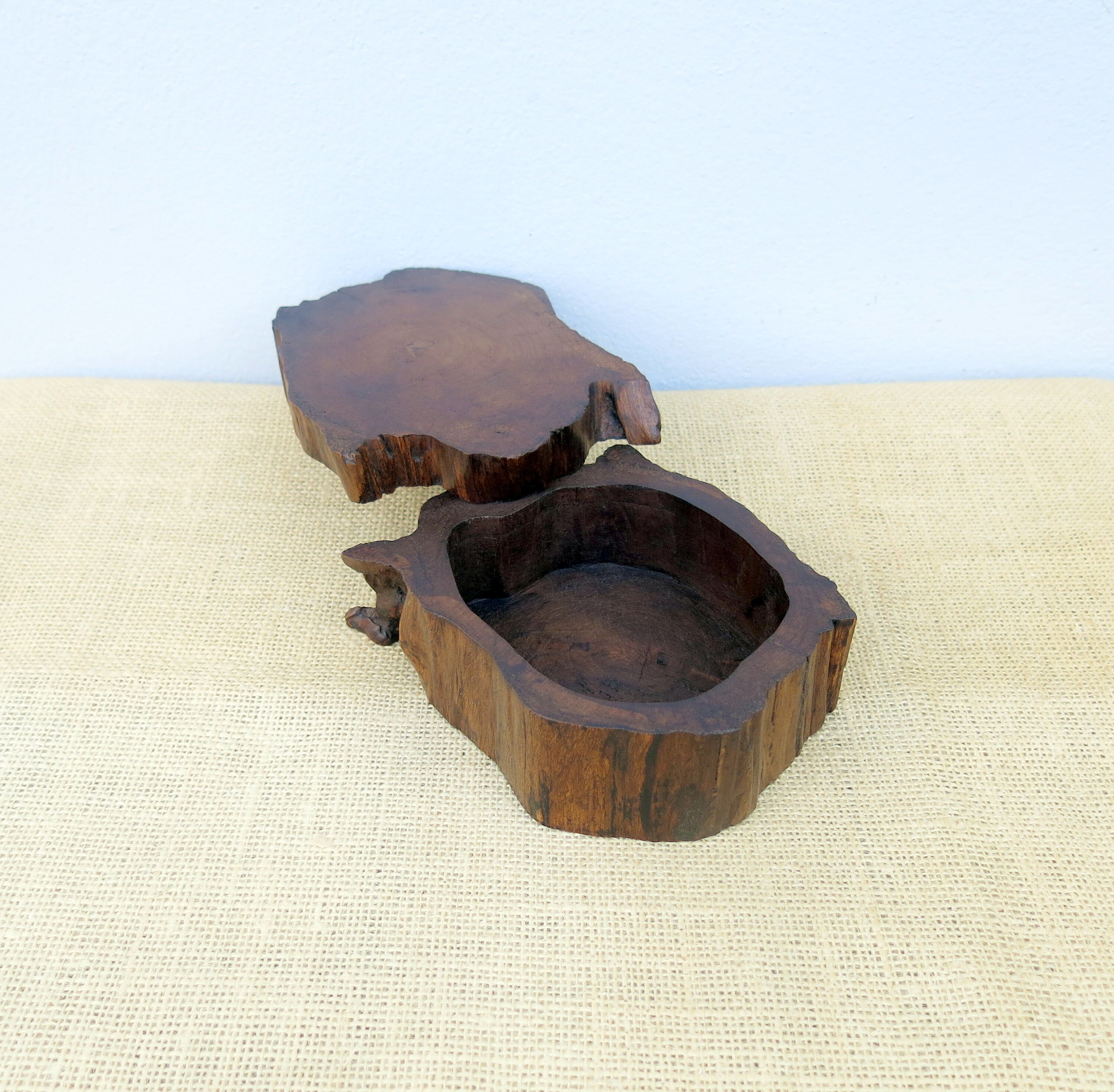 Wooden Box With Lid, Unique Box, Log Box, Burl Wood, Jewelry Box, Ring ...
