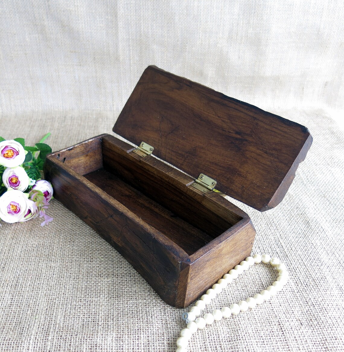 Brown Wooden Box Jewelry Box Rustic Wooden Box Driftwood - Etsy