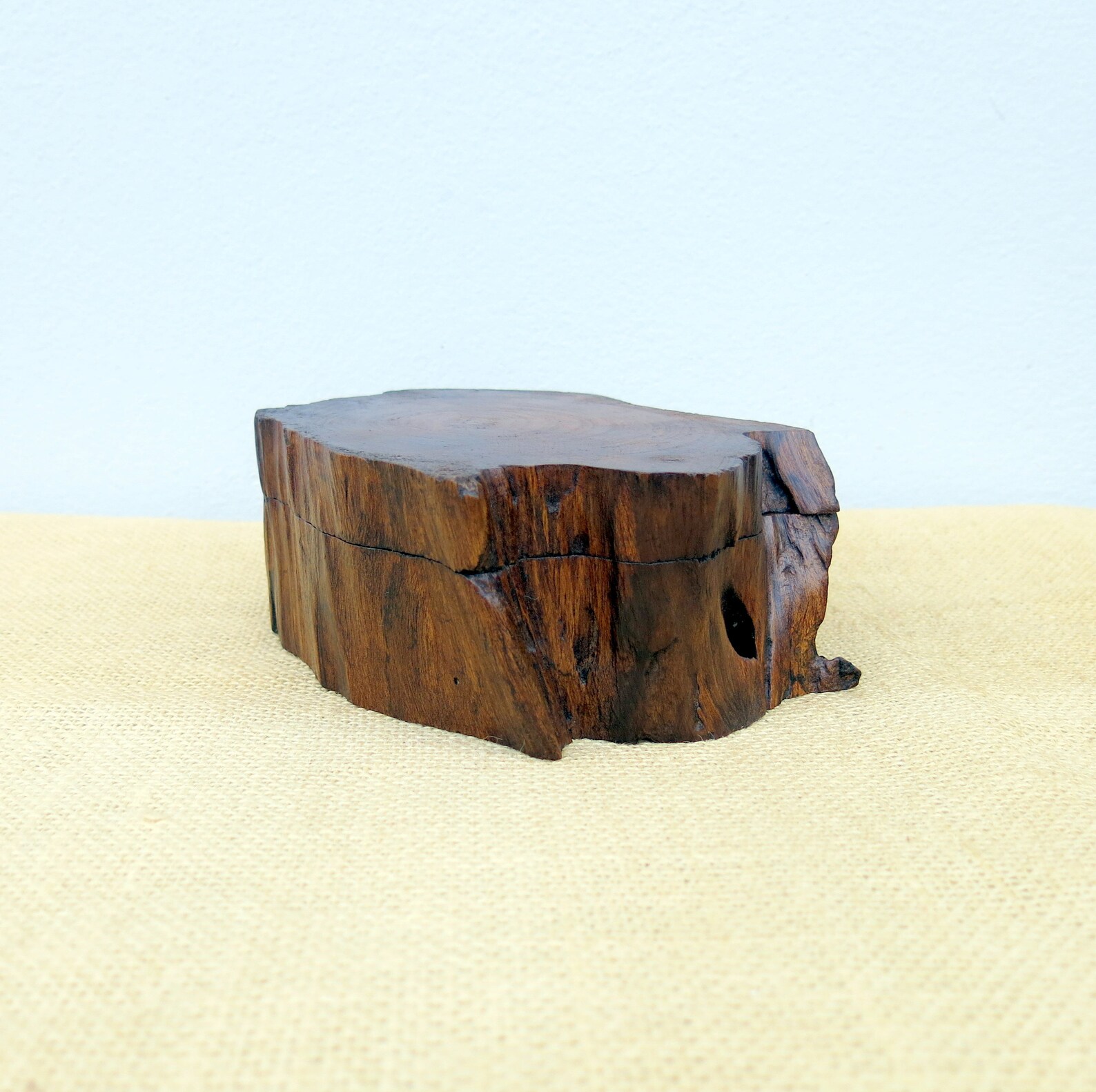 Wooden Box With Lid Unique Box Log Box Burl Wood Jewelry - Etsy