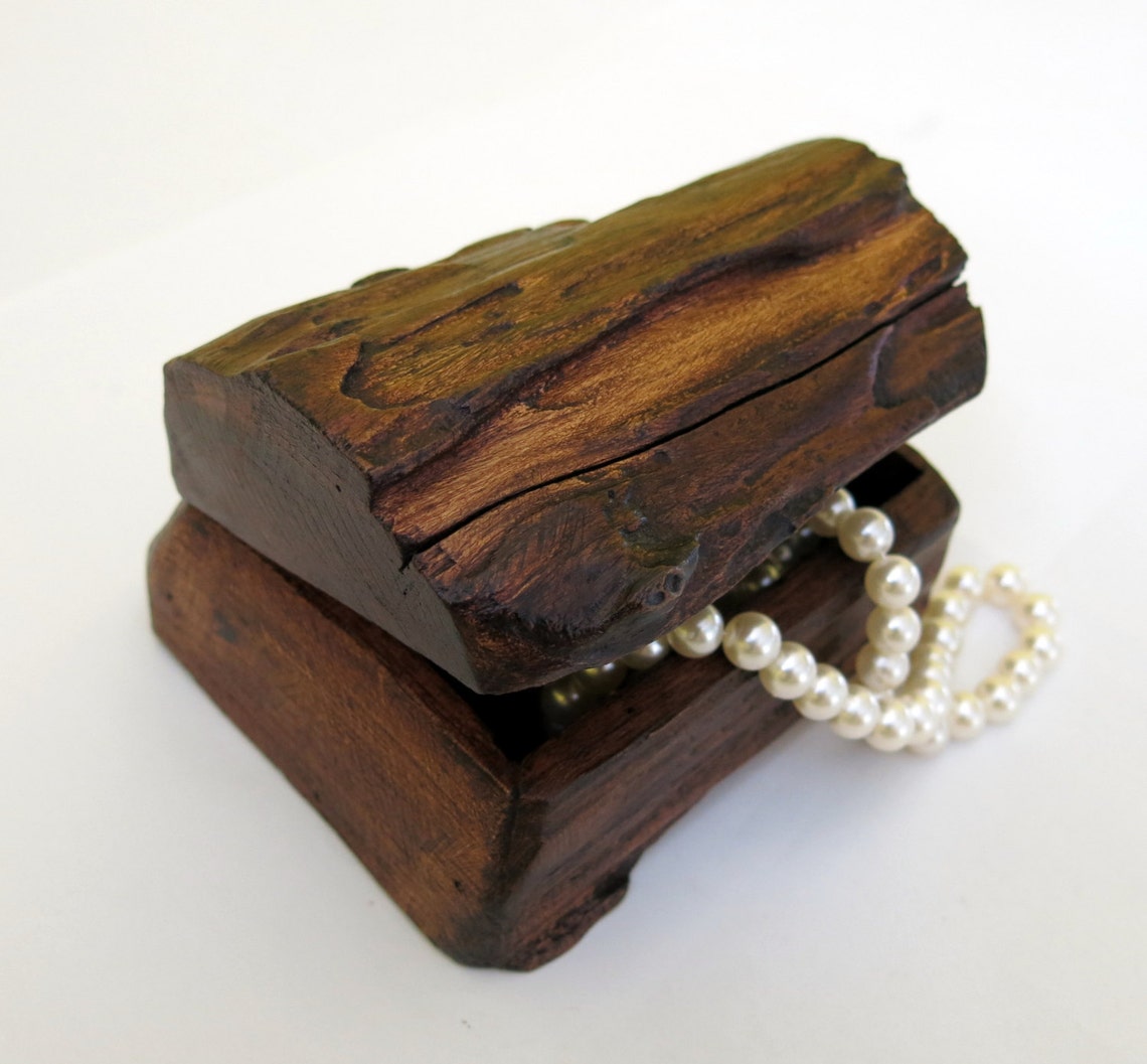 Brown Wooden Box Jewelry Box Rustic Wooden Box Driftwood - Etsy