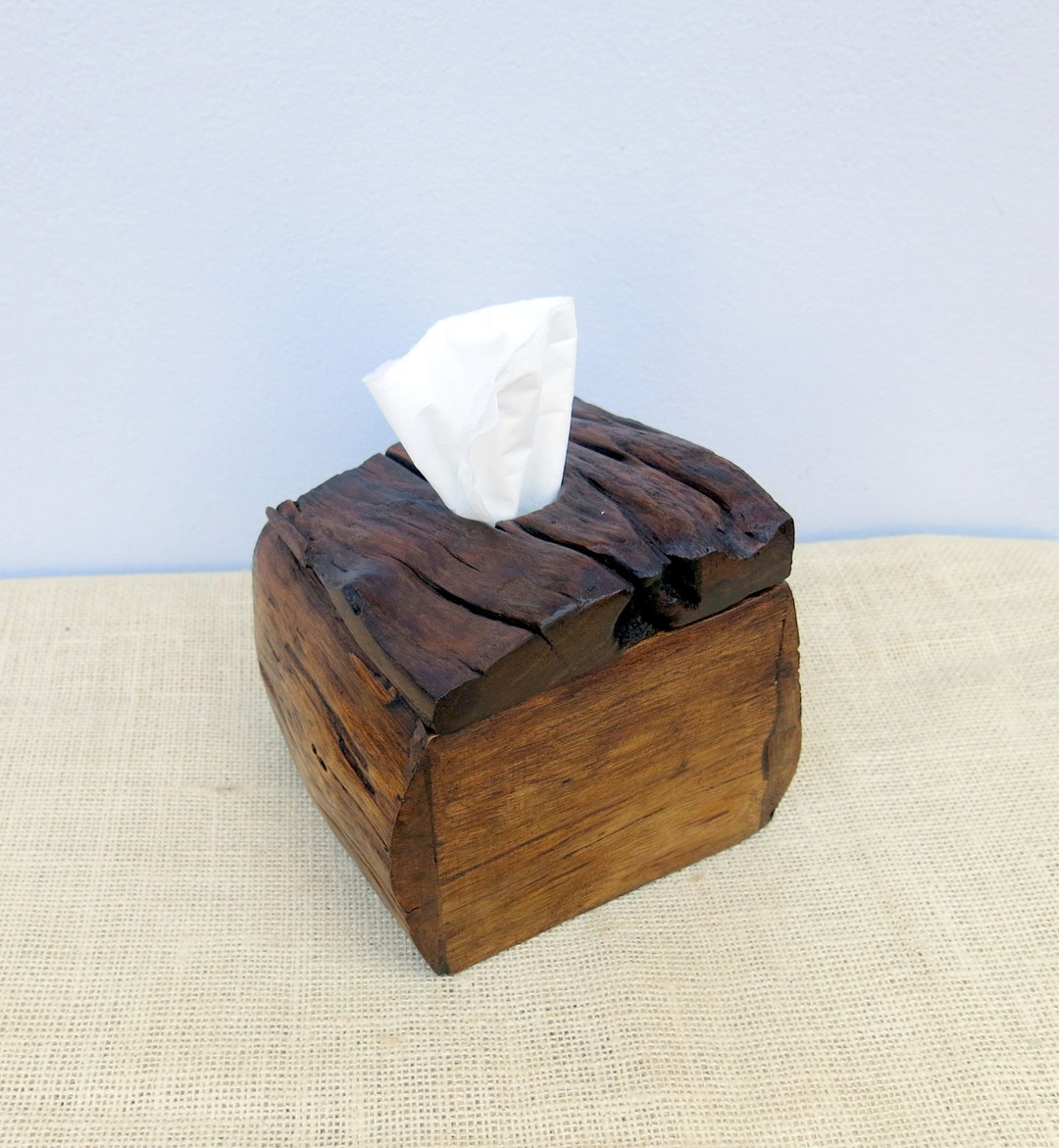 Tissue Box, Tissue Box Cover, Wooden Tissue Box, Antique Box, Driftwood ...