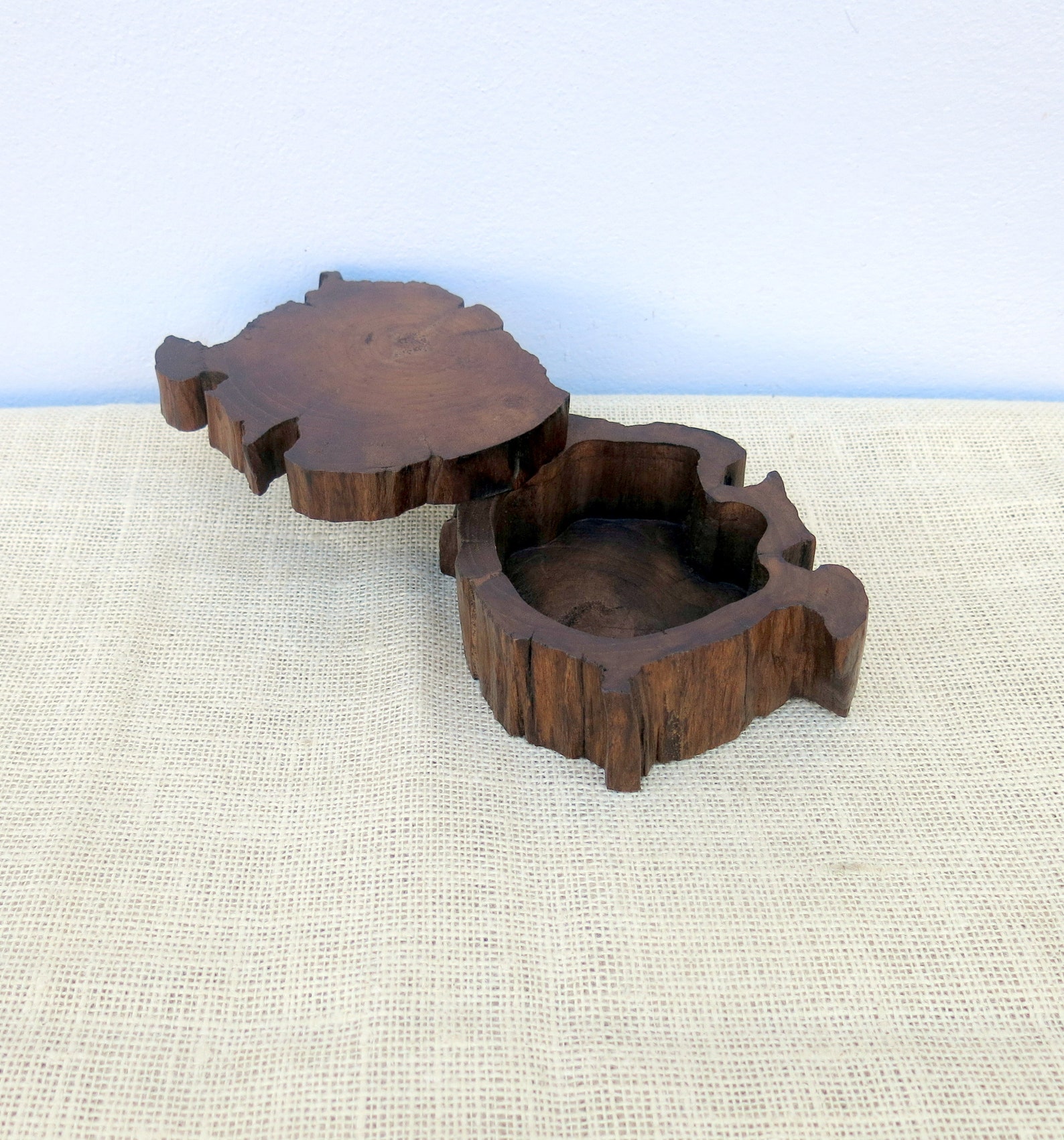 Wooden Box With Lid Unique Box Log Box Burl Wood Jewelry - Etsy