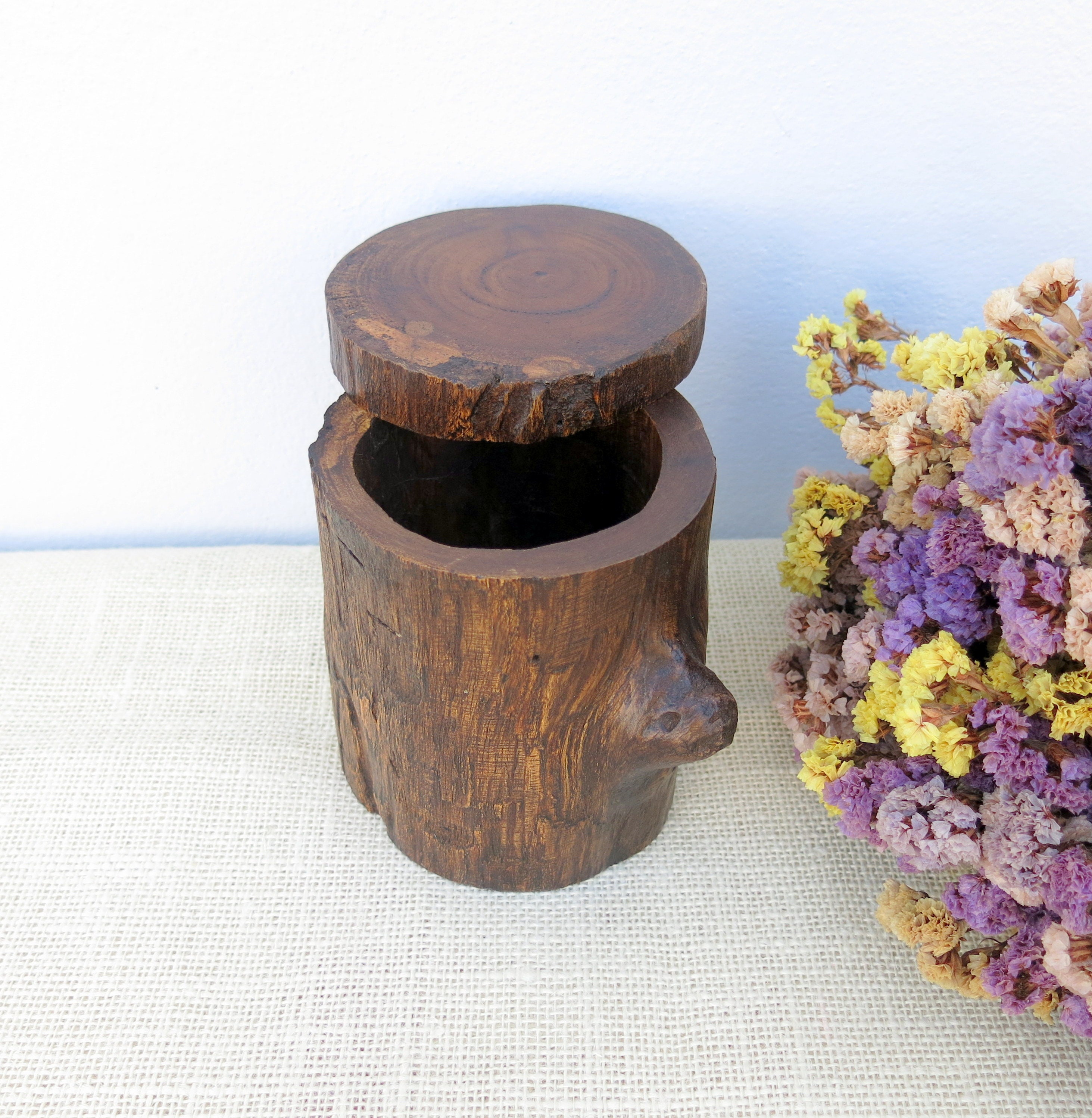 Wooden Box With Lid, Unique Box, Rare Box, Log Box, Burl Wood, Jewelry ...