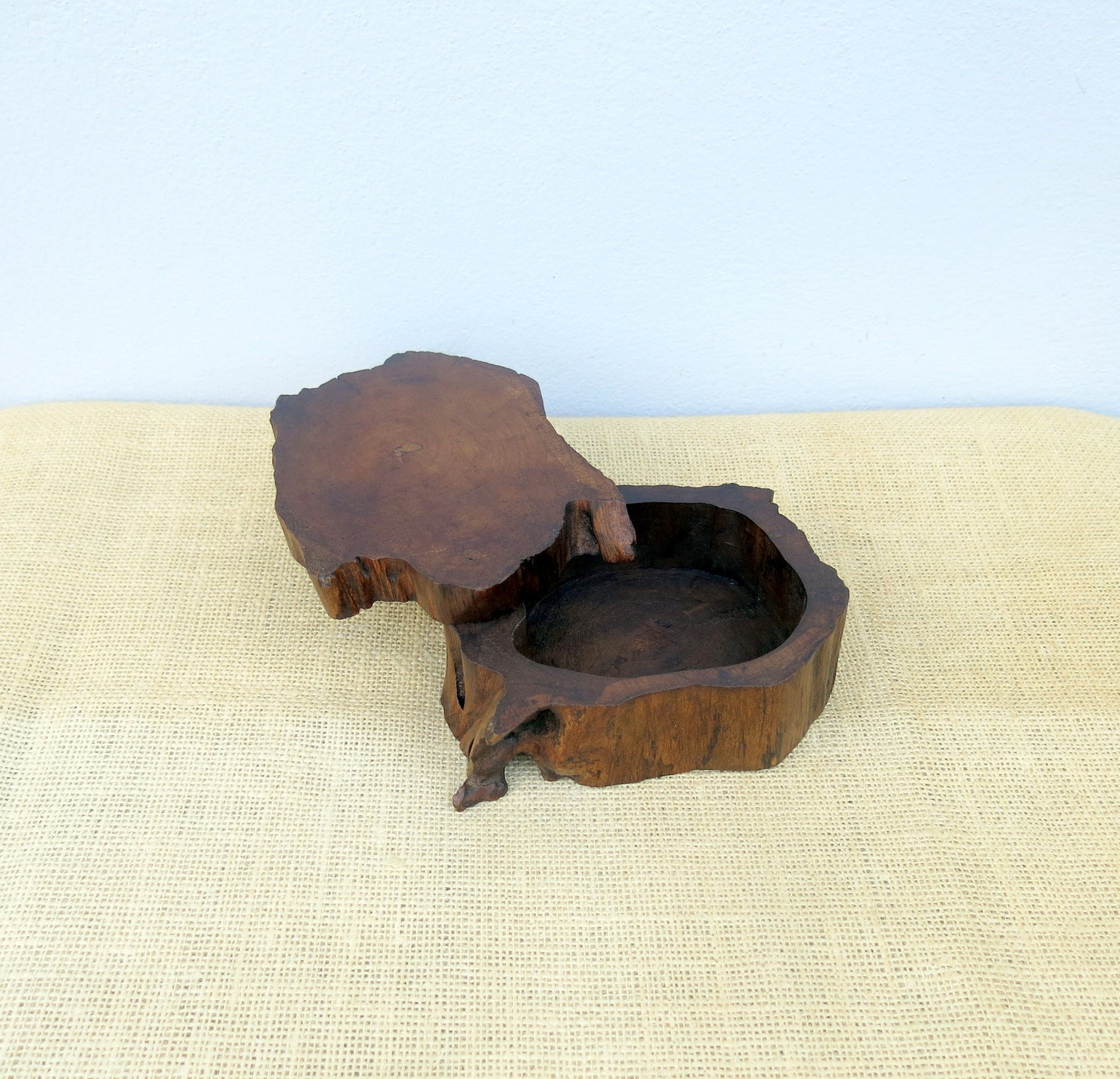 Wooden Box With Lid, Unique Box, Log Box, Burl Wood, Jewelry Box, Ring ...