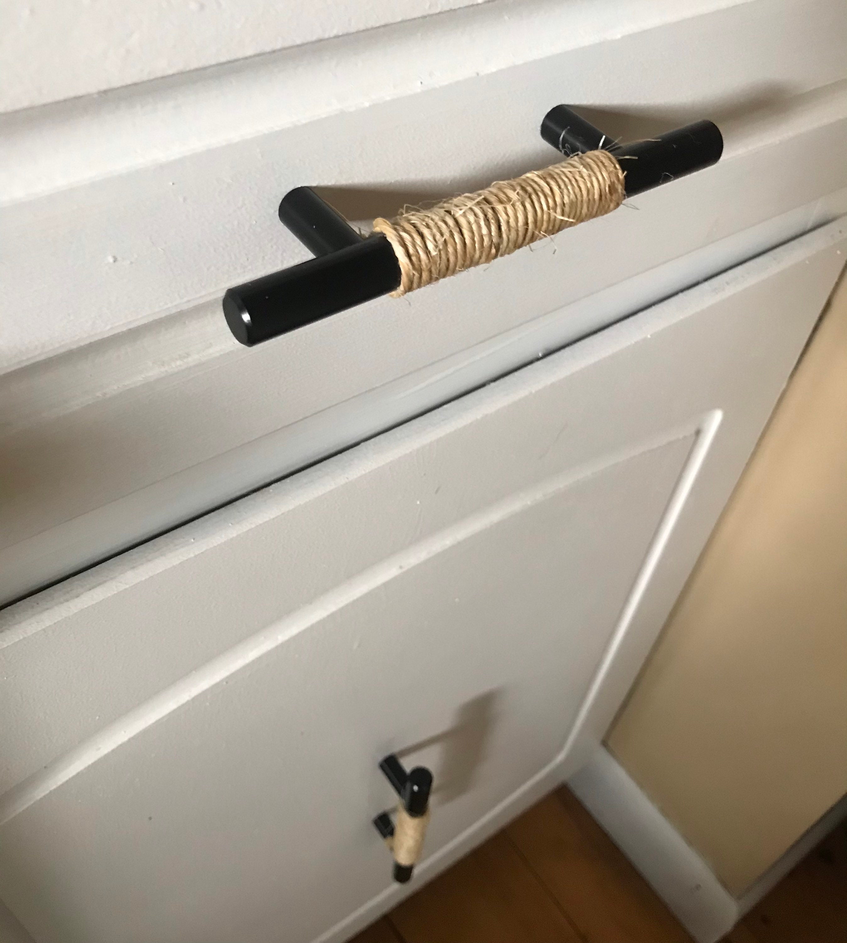 Nautical Drawer Pull From Metal and Sisal or Jute Rope - Etsy