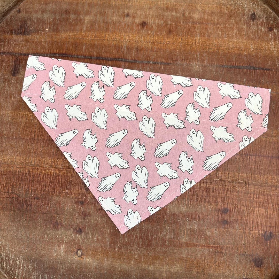 Pink Ghosts Spooky Halloween Over the Collar Dog Bandana Dog ...