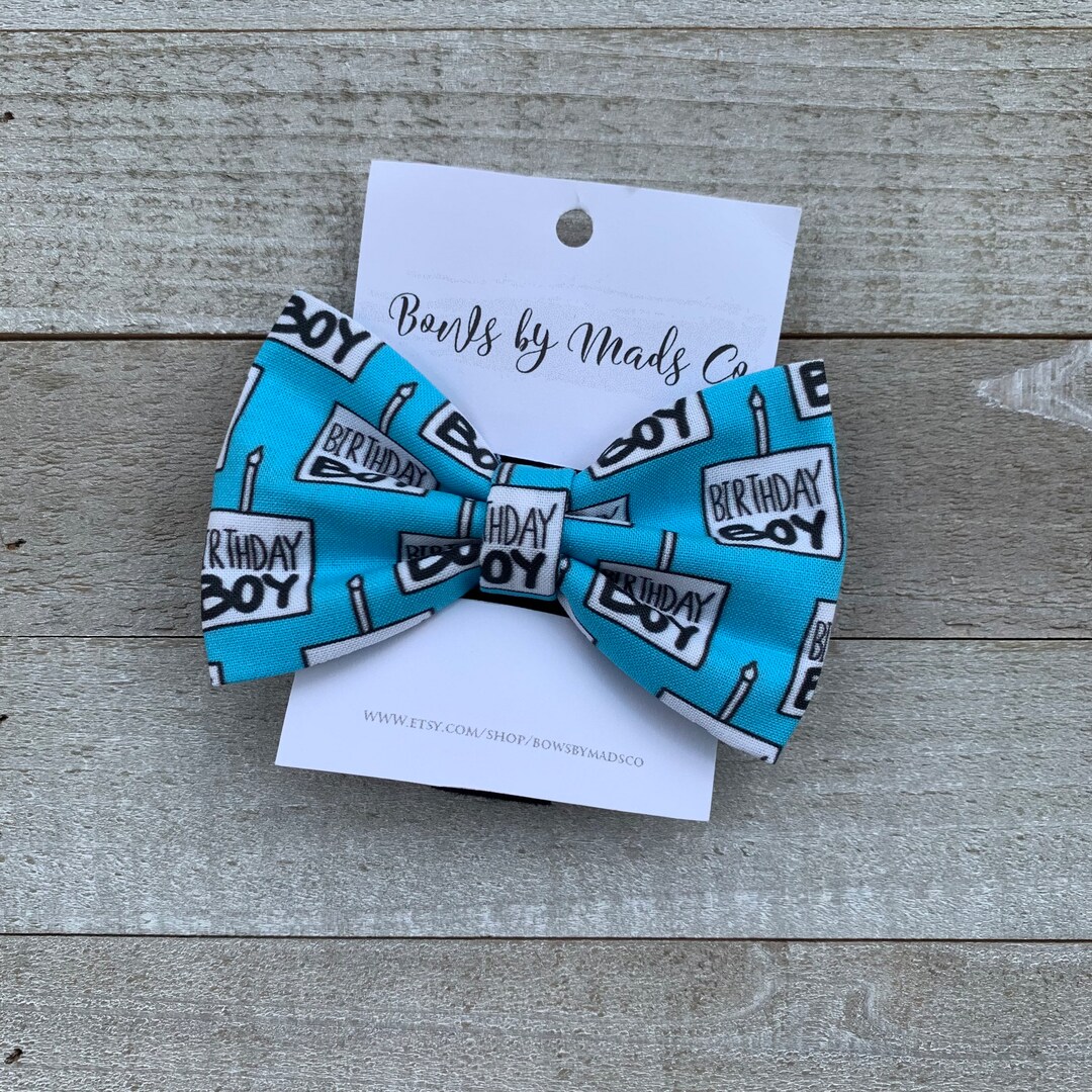 Birthday Boy Blue Dog Bowtie Collar Bows for Dogs Pet - Etsy